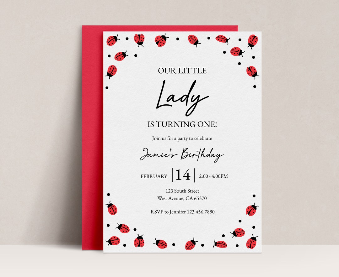 Ladybug Birthday Invitation Ladybird Invitation Editable Ladybug Invite ...