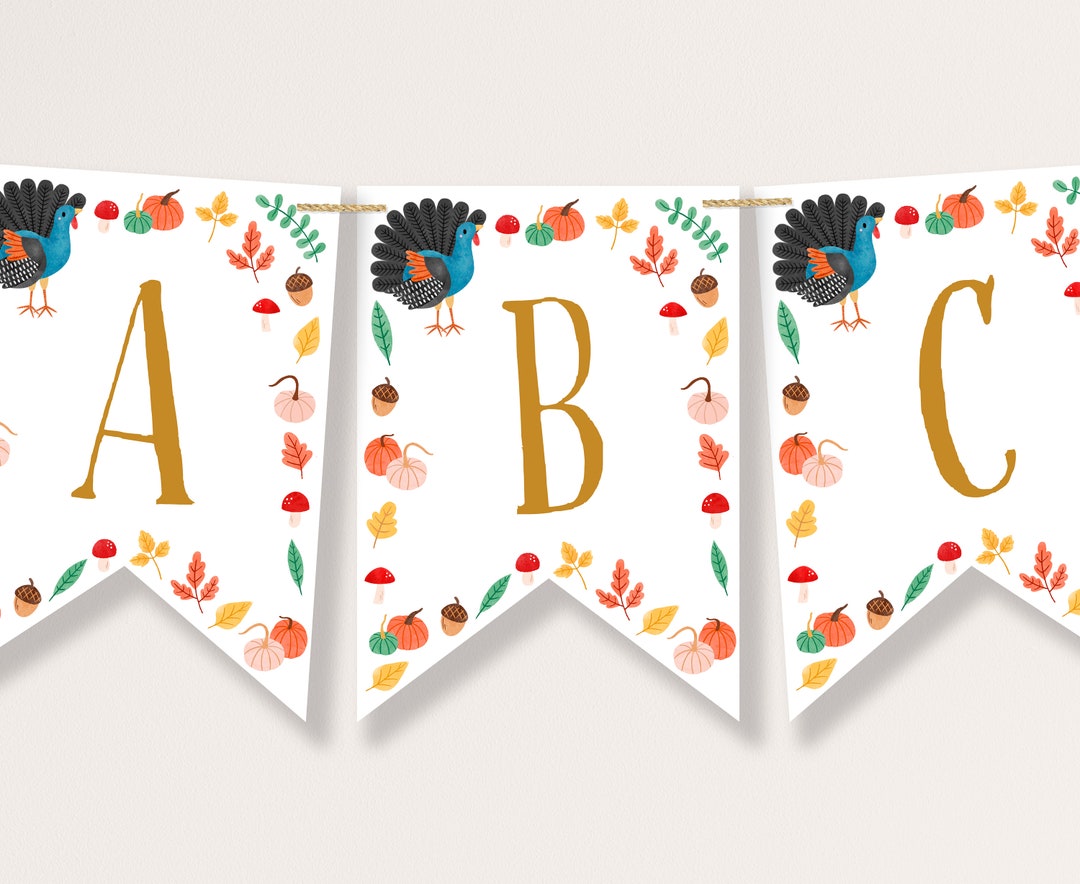 Editable Thanksgiving Bunting, Custom Thanksgiving Banner, Thanksgiving ...