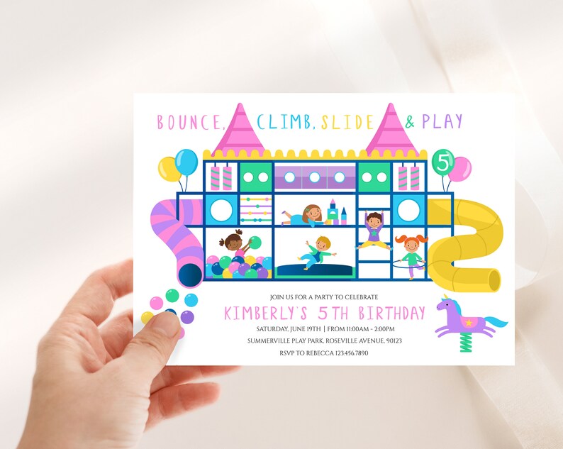 Jungle Gym Invitation Soft Play Invitation Indoor Playground - Etsy