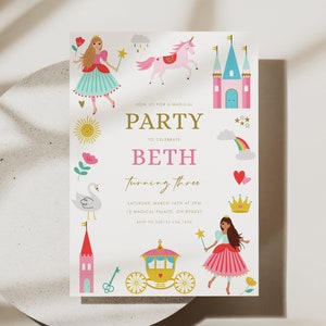 Princess Welcome Sign, Editable Princess Birthday Sign, Princess Party ...