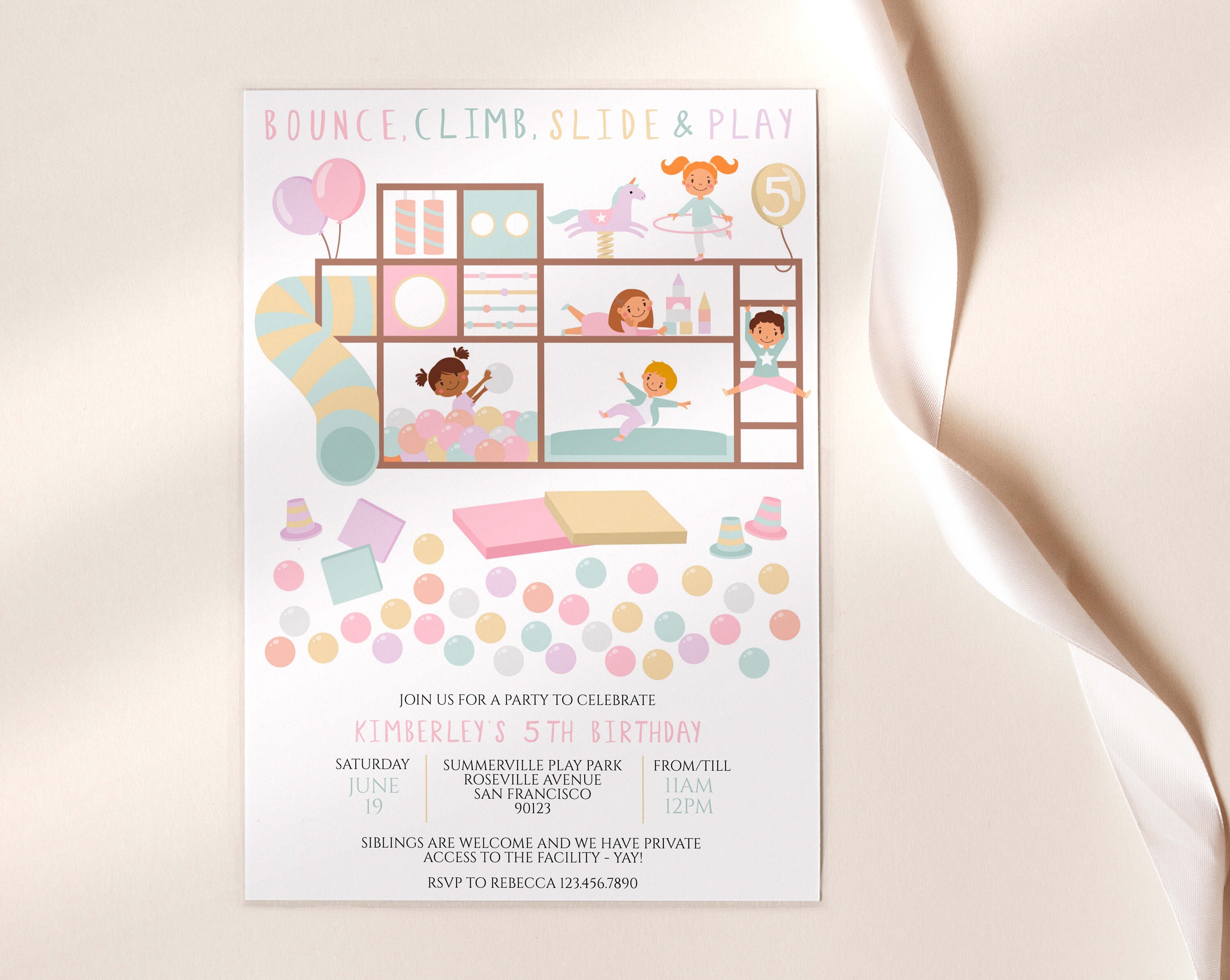 Jungle Gym Birthday Invitation Soft Play Invitation Bounce - Etsy
