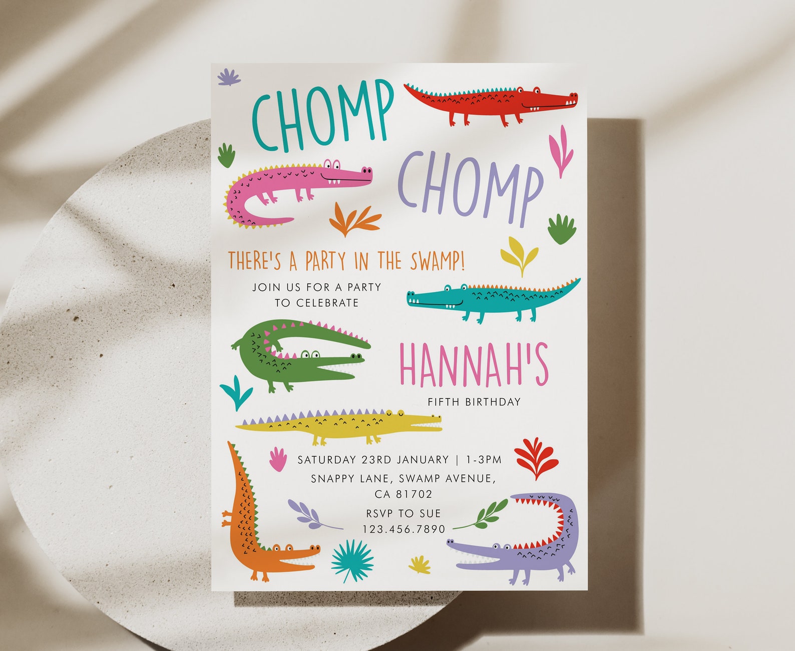 Crocodile Party Invitation, Crocodile Birthday Invitation, Alligator ...