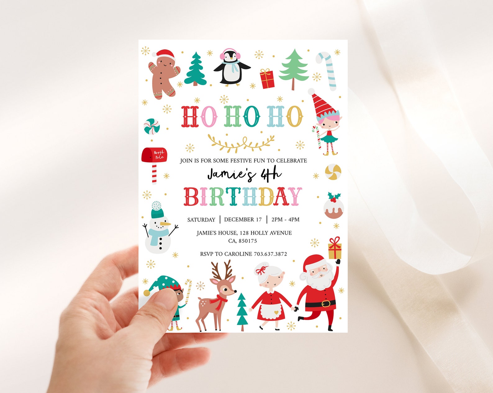 Editable Christmas Birthday Invitation Christmas Party - Etsy