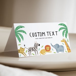 Jungle Party Gift Tag Jungle Favor Tags Jungle Animals Birthday Party ...