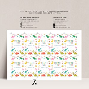 Editable Dinosaur Favor Tags Dinosaur Thank You Tags Girl Dinosaur ...