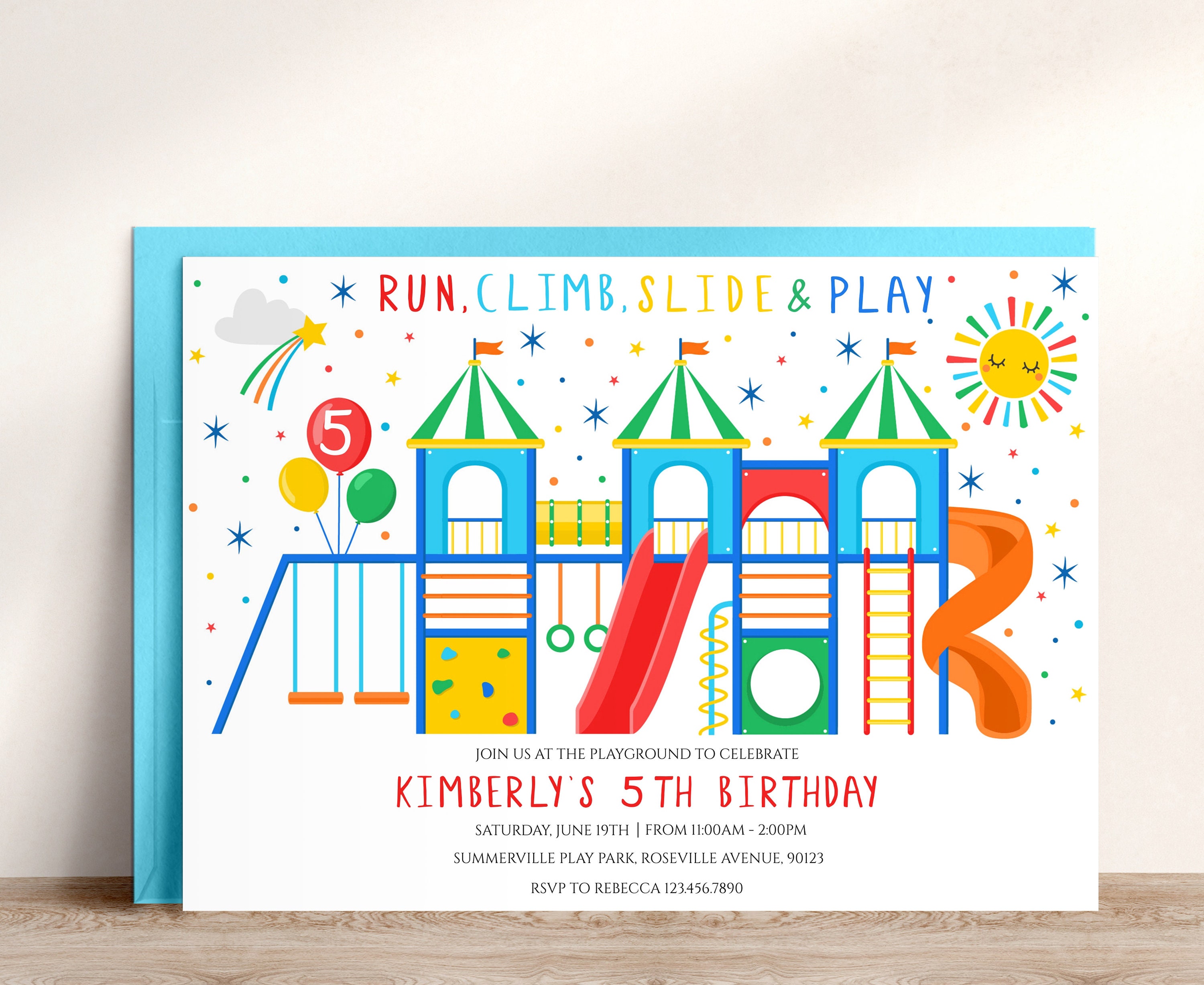 Park Party Invitation Playground Birthday Invitation Park - Etsy