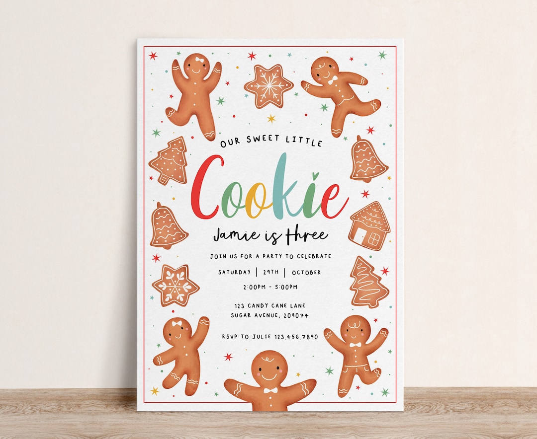 Editable Gingerbread Birthday Invitation, Cookie Decorating Party ...