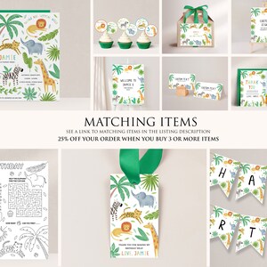 Jungle Party Gift Tag Jungle Favor Tags Jungle Animals - Etsy