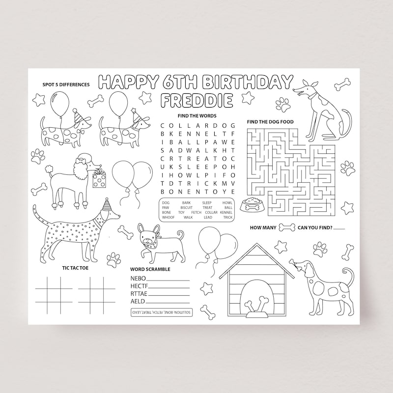 Dog Themed Coloring Pages - Etsy