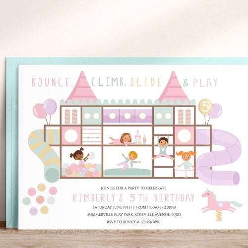 Indoor Playground Invitation Jungle Gym Invitation Soft Play - Etsy