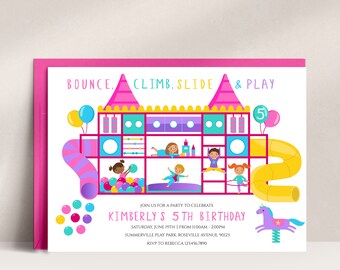 Playground Birthday Invitation park Party Invite Simple - Etsy