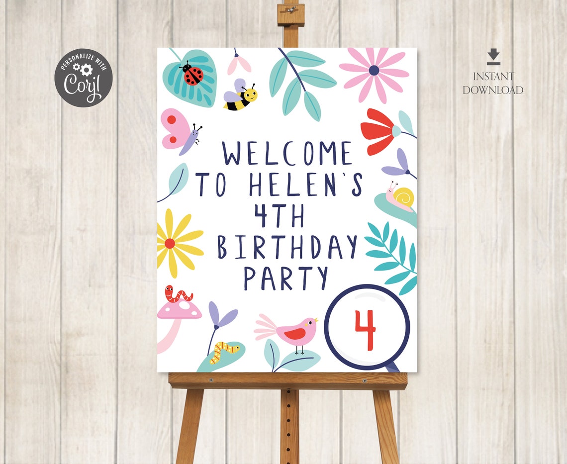 Custom Welcome Birthday Sign welcome sign Editable Birthday | Etsy