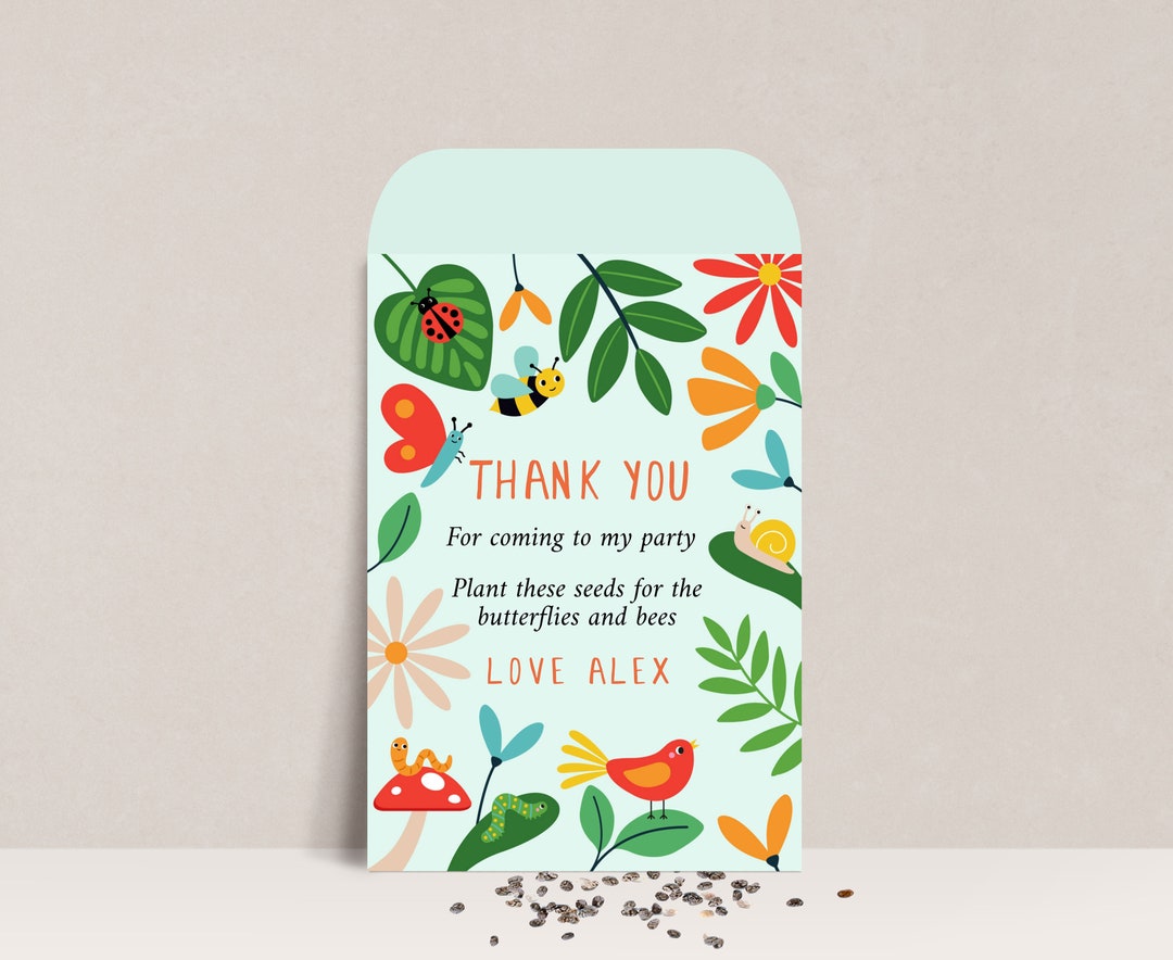 Printable Birthday Seed Packet, Party Bag Birthday Seed Packets ...