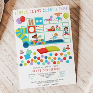 Jungle Gym Birthday Invitation, Soft Play Party (editable Template) - Etsy