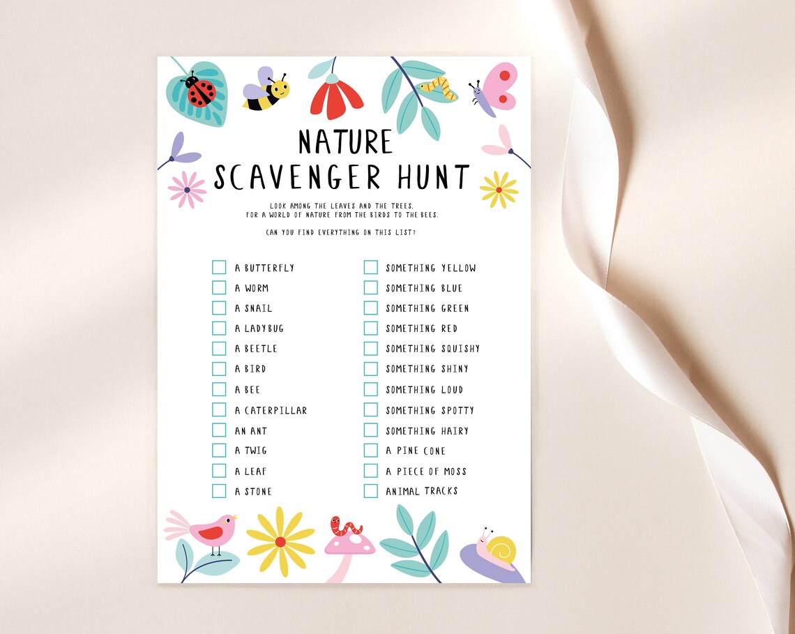 Nature Scavenger Hunt Outdoor Learning Activity Outdoor - Etsy