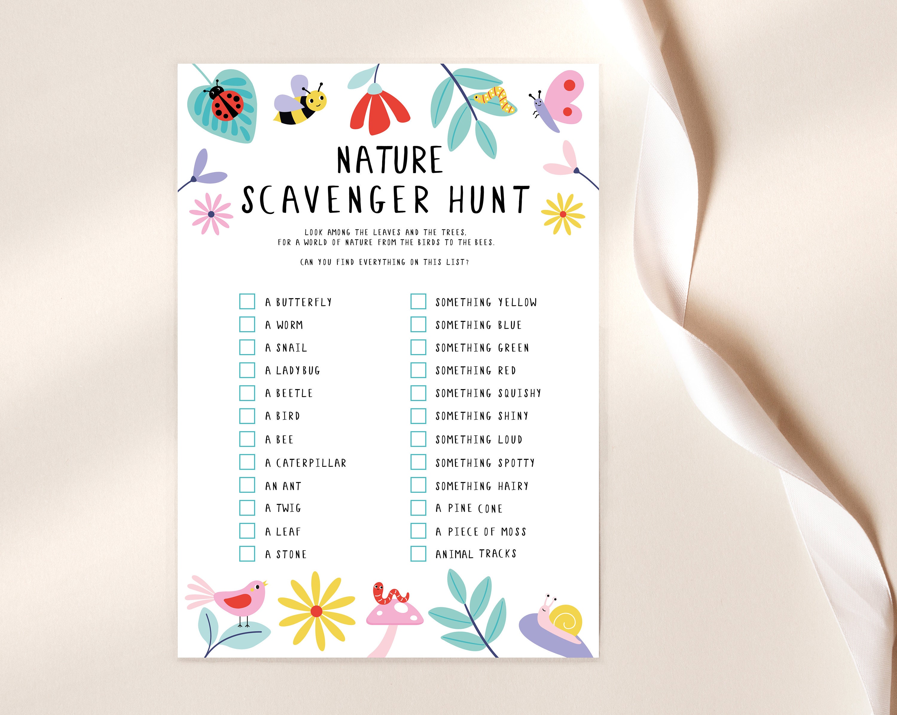 Nature Scavenger Hunt Outdoor Learning Activity Outdoor - Etsy