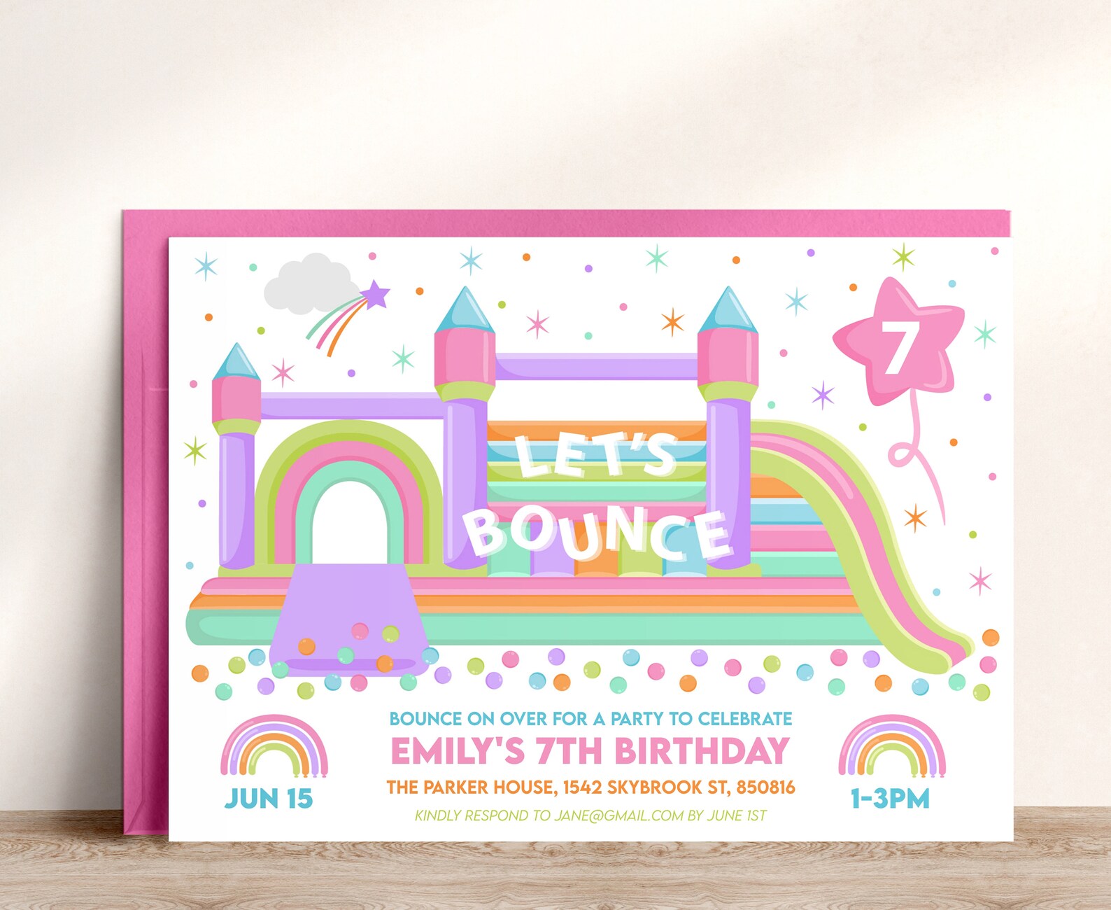 Bouncy Castle Birthday Invitation Soft Play Invitation - Etsy