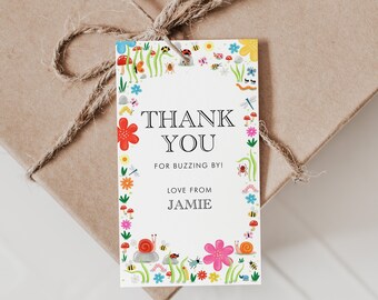 Editable Bug Favor Tags Bug Birthday Bugs Thank You Tags Label Bug ...