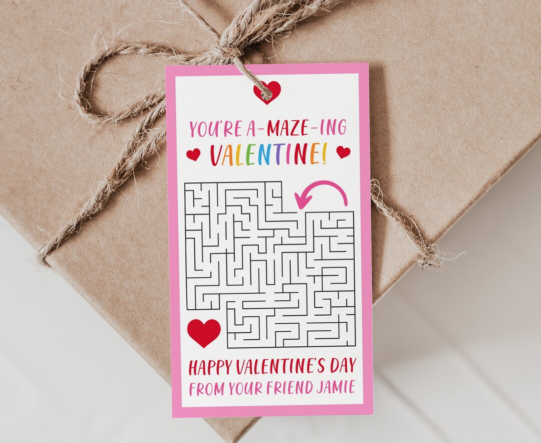 Editable Valentine's Day Maze Gift Tag (digital Download) - Etsy