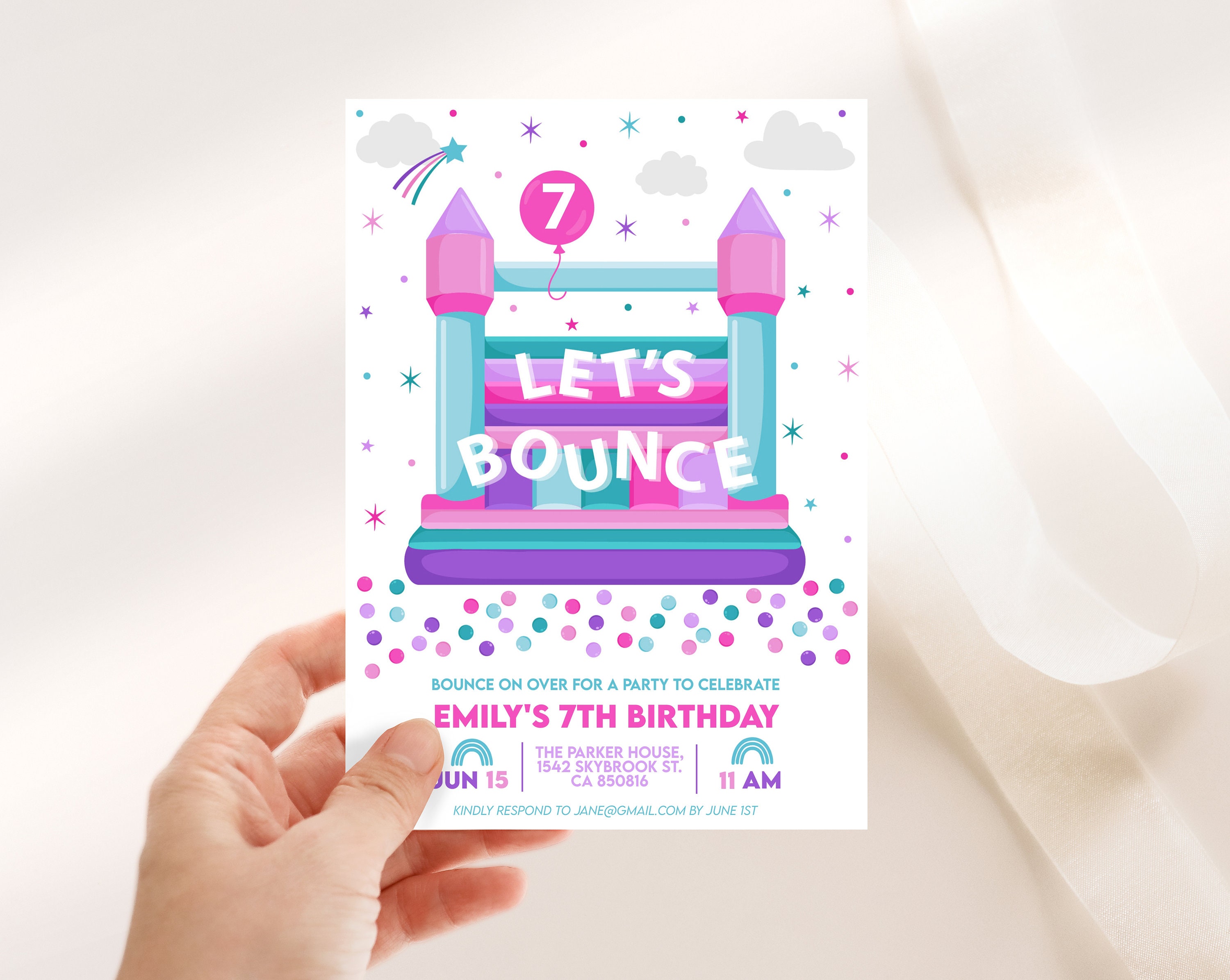 Bounce House Birthday Invitation Bouncy Castle Party - Etsy