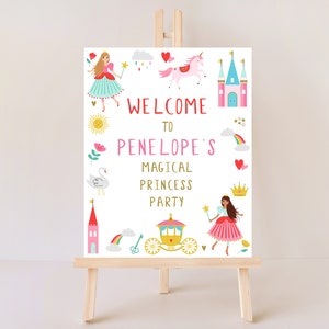 Princess Welcome Sign Editable Princess Birthday Sign | Etsy
