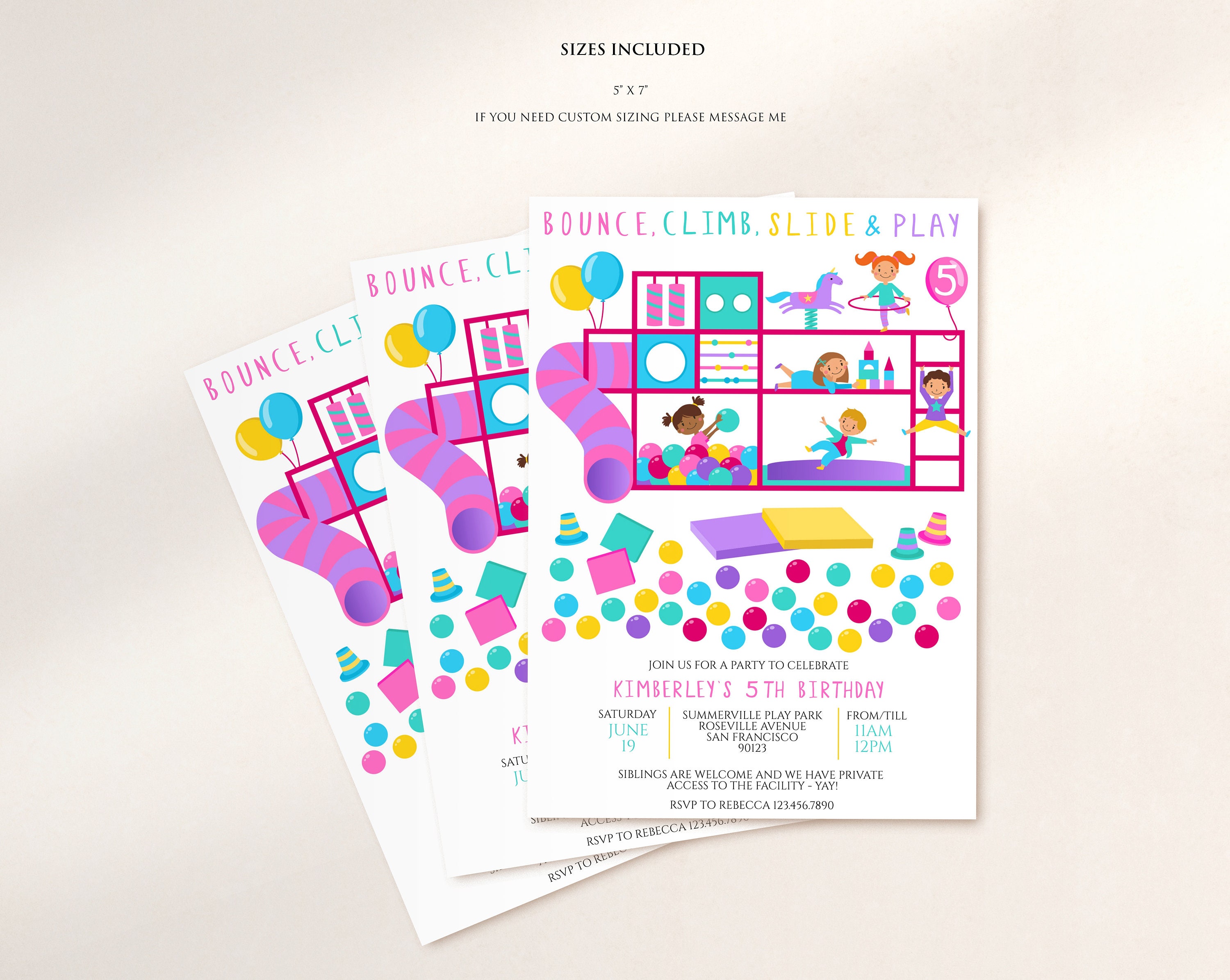 Jungle Gym Invitation Soft Play Invitation Indoor Playground - Etsy