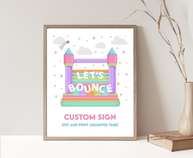 Bounce House Birthday Sign, Printable Party Decor (8x10) - Etsy