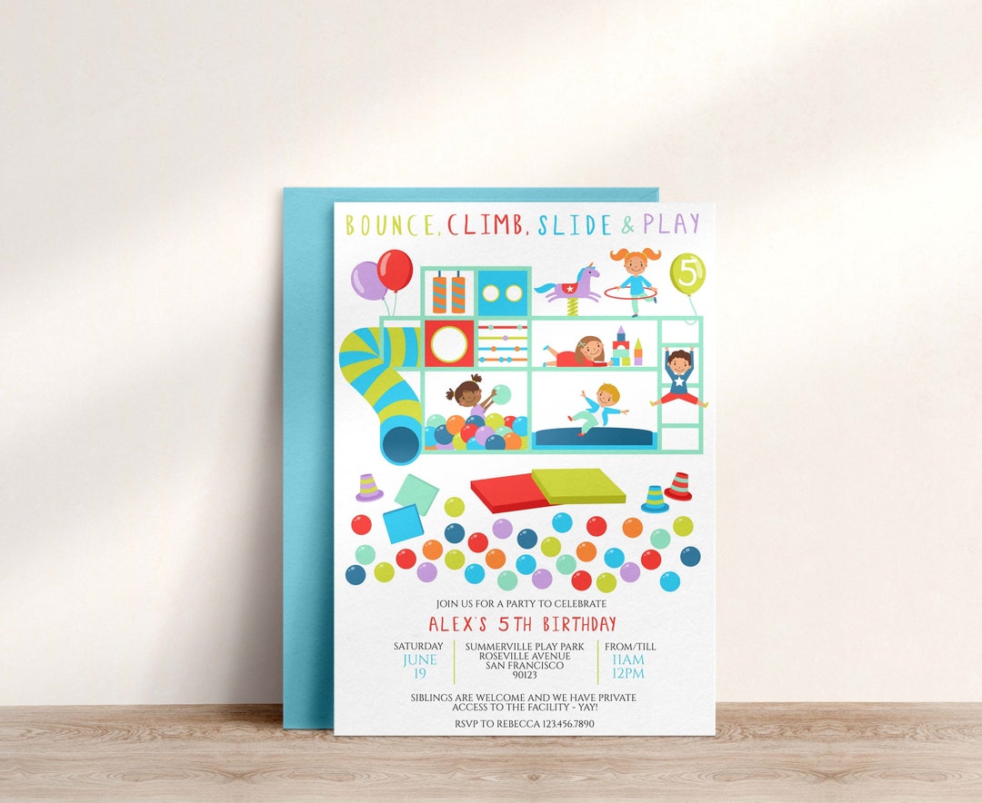 Jungle Gym Birthday Invitation Soft Play Invitation Bounce - Etsy