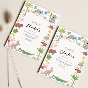 Australian Animals Birthday Invitation, Australian Outback Party ...