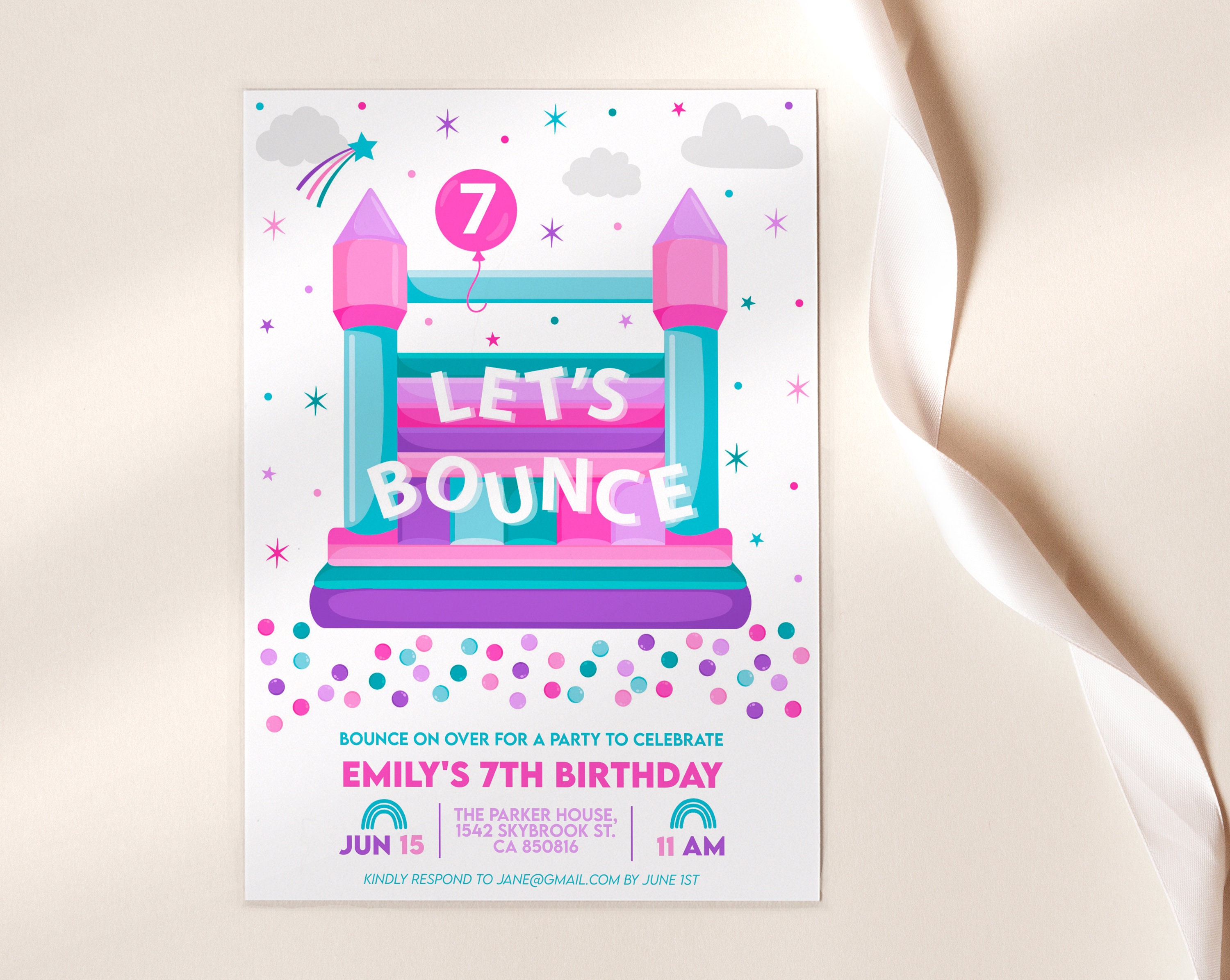 Bounce House Birthday Invitation Bouncy Castle Party - Etsy