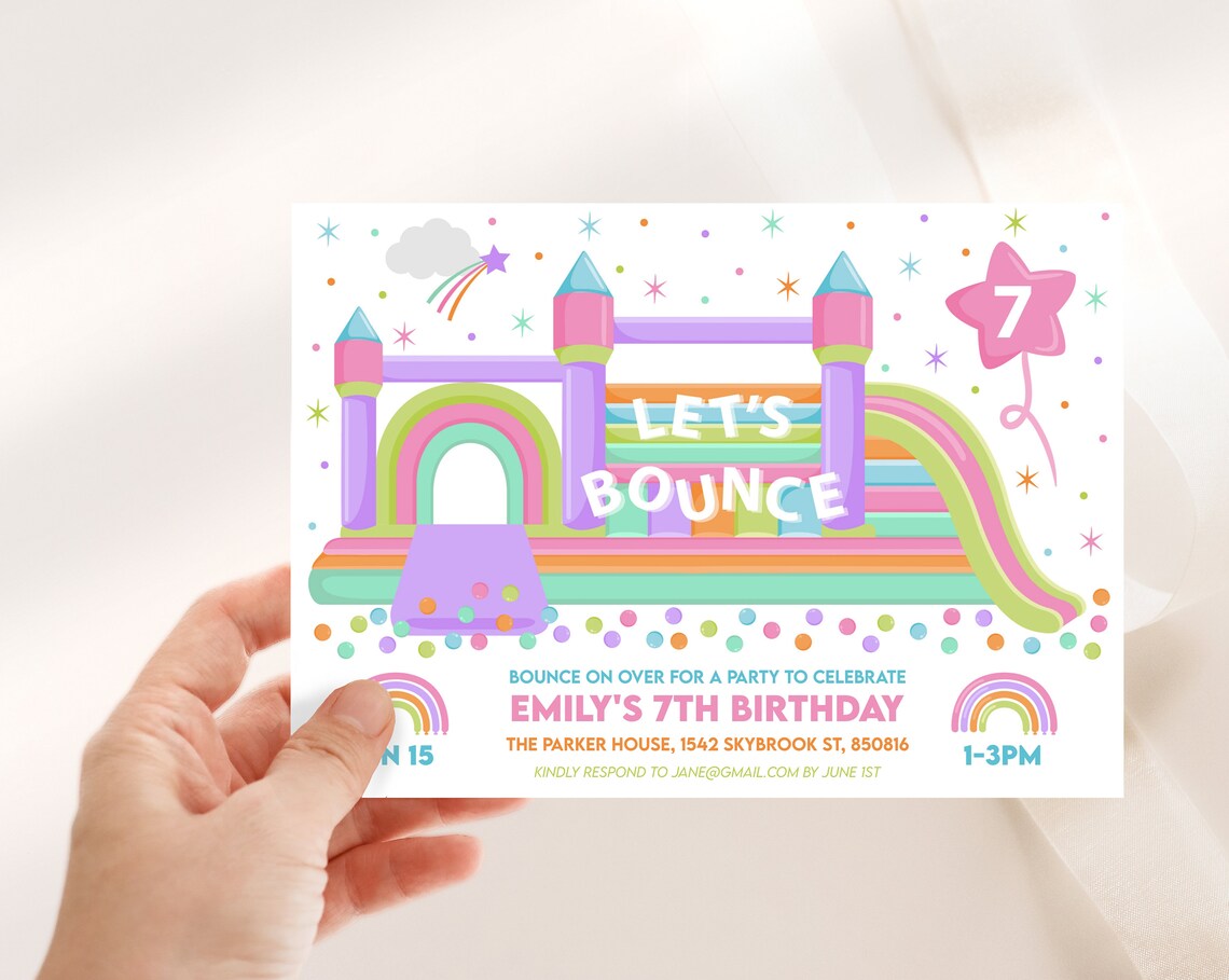 Bouncy Castle Birthday Invitation Soft Play Invitation - Etsy