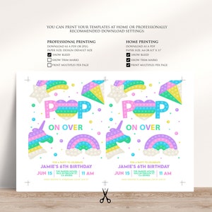 Pop It Birthday Party Invitation Editable Pop It Birthday - Etsy