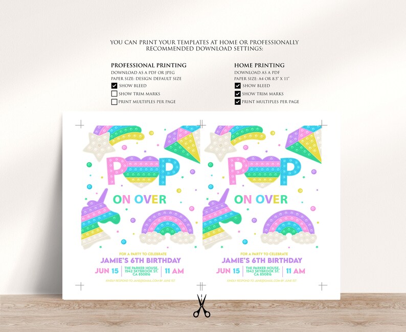 Pop It Birthday Party Invitation Editable Pop It Birthday - Etsy
