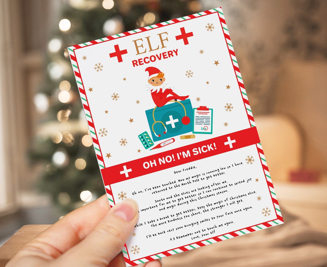 Editable Elf Recovery Letter Elf Recovery Christmas Elf - Etsy Australia
