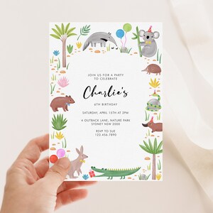 Australian Animals Birthday Invitation Australian Outback - Etsy