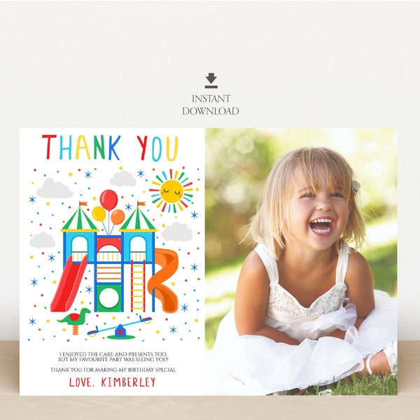 Playground Thank You Card - Etsy