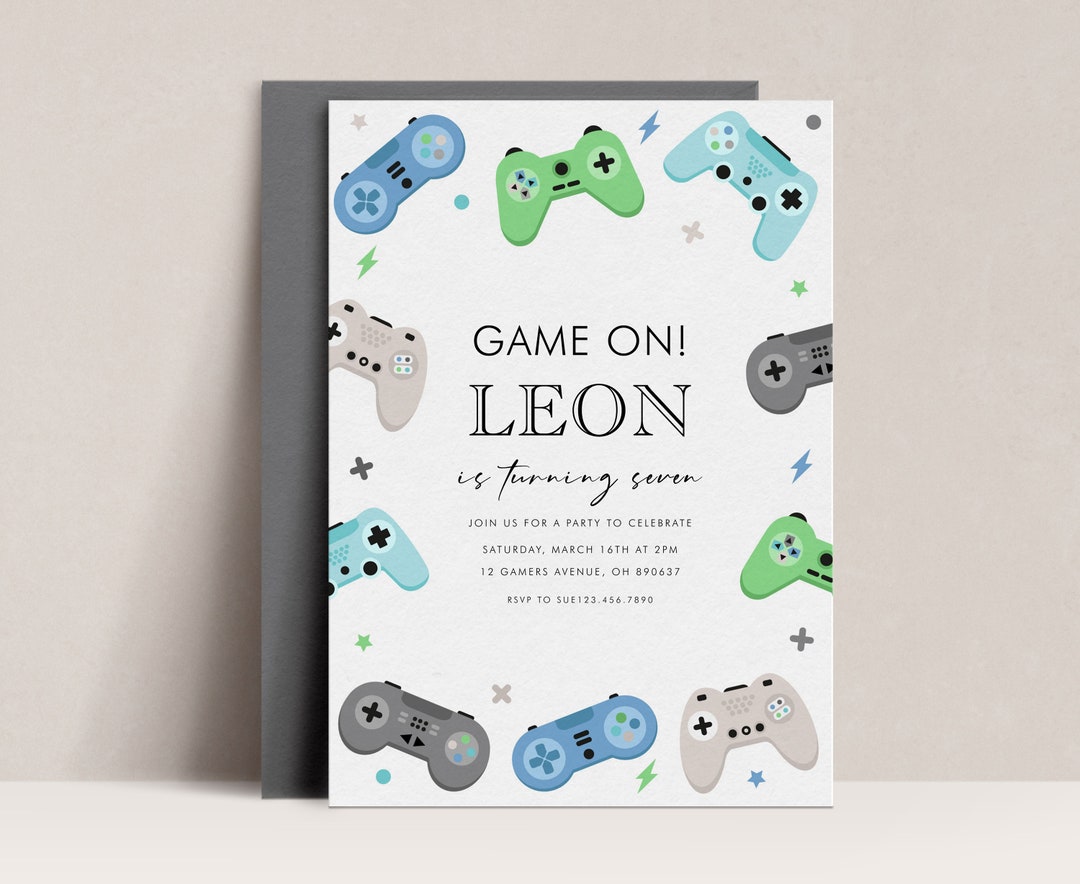 Editable Video Game Birthday Invitation Template (5x7) - Etsy UK
