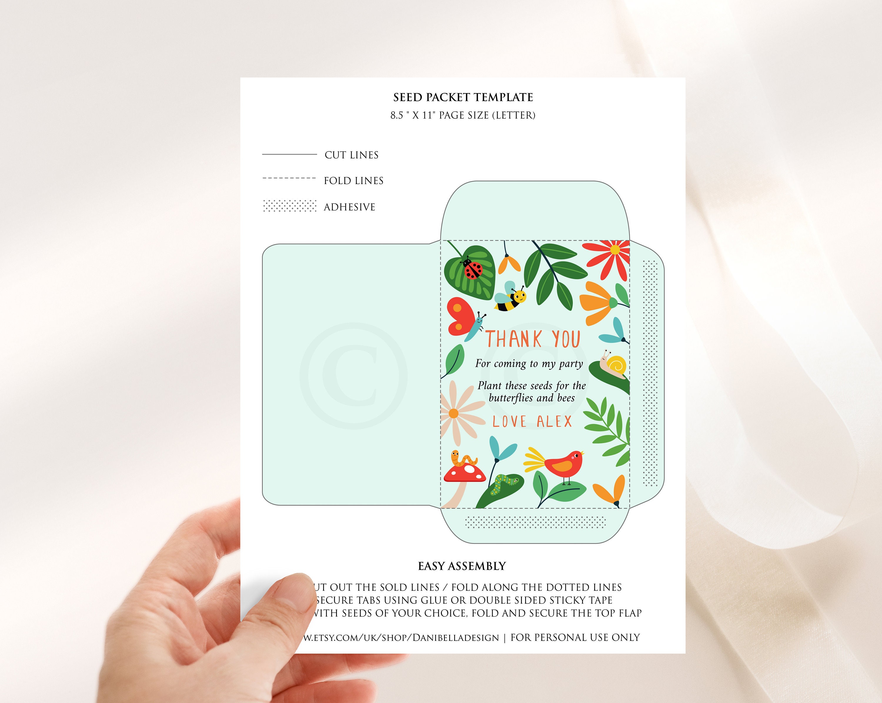 Editable Birthday Seed Packet Template: Party Favor (digital Download ...