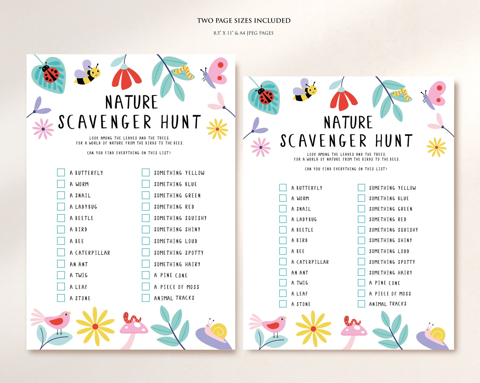 Nature Scavenger Hunt Outdoor Learning Activity Outdoor - Etsy
