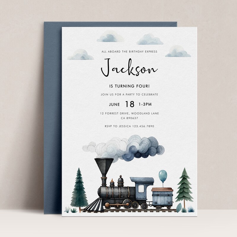Train Invitation - Etsy