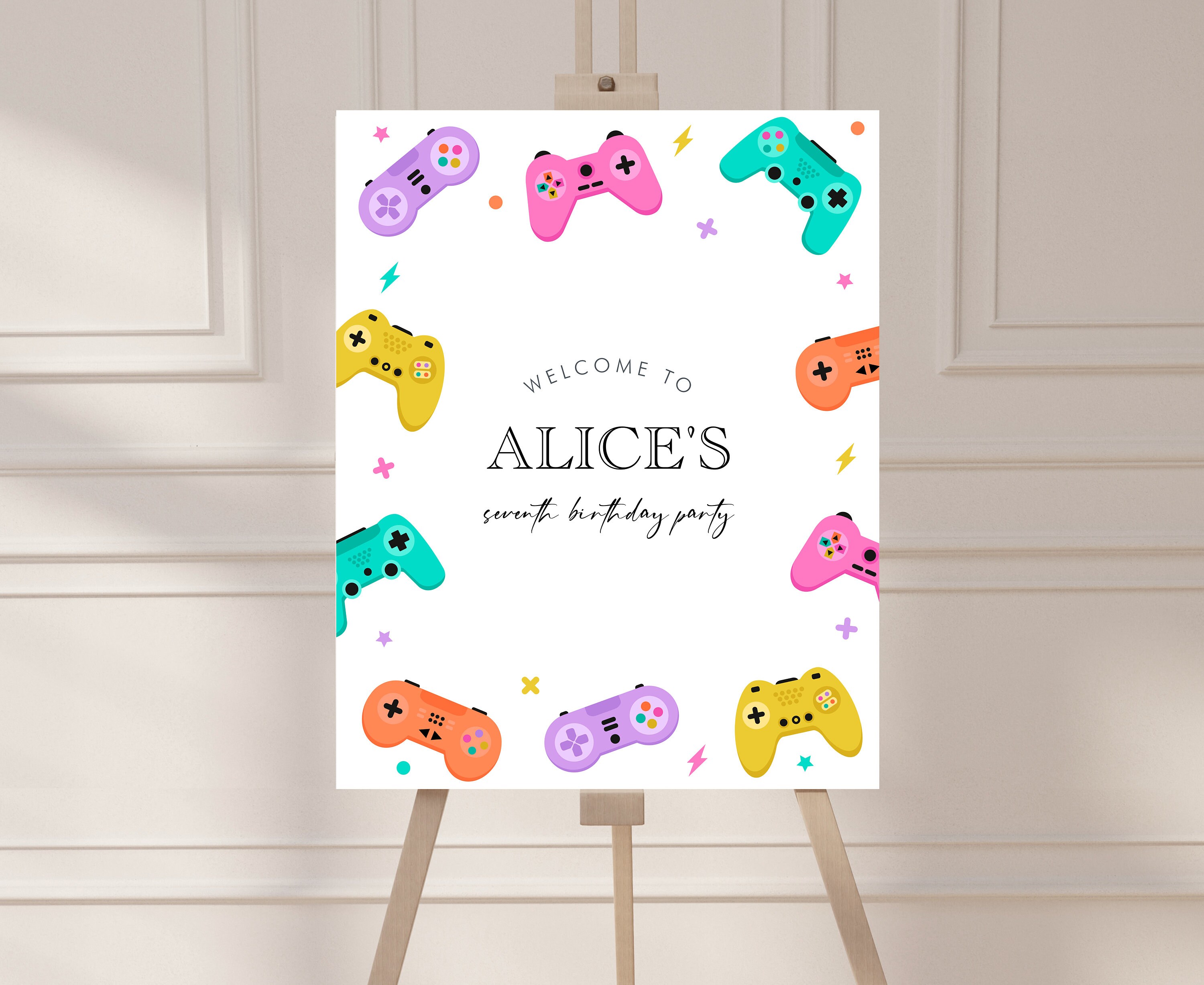 Editable Video Game Birthday Welcome Sign, Gamer Party Decor (digital ...