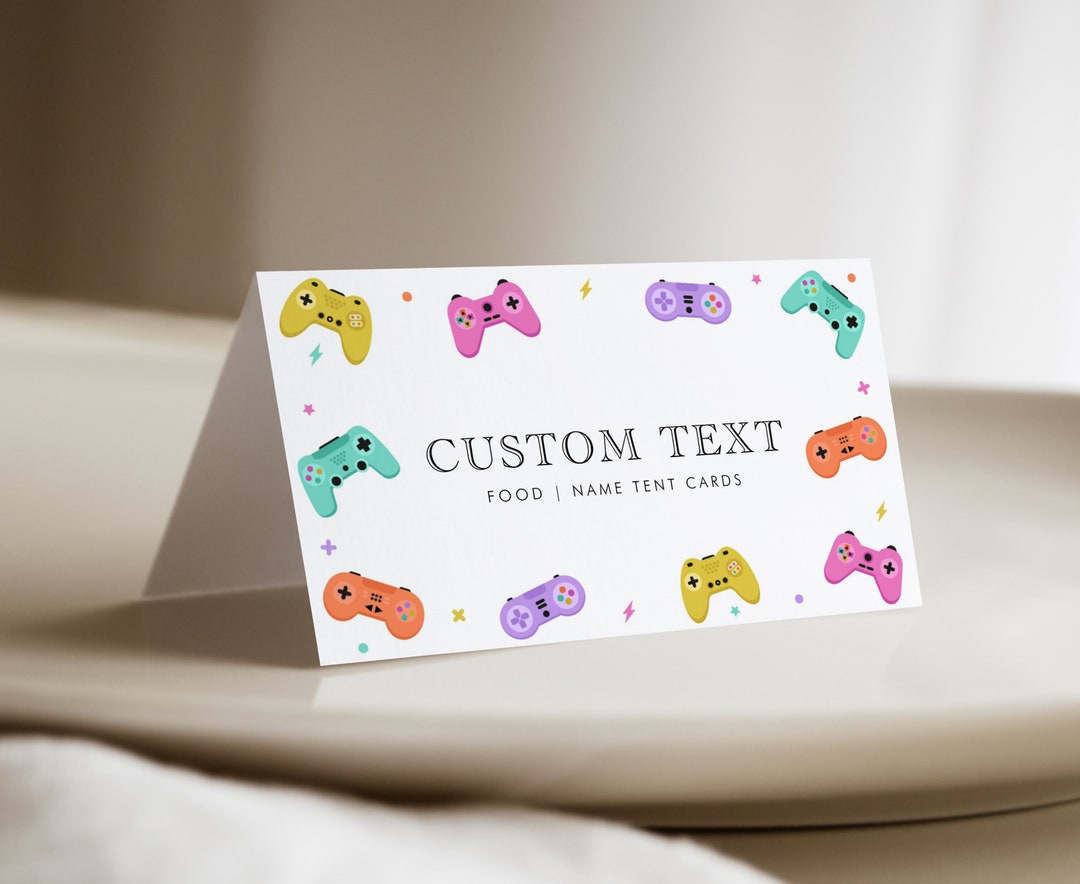Editable Video Game Tent Cards, Gamer Birthday Party (digital Download ...