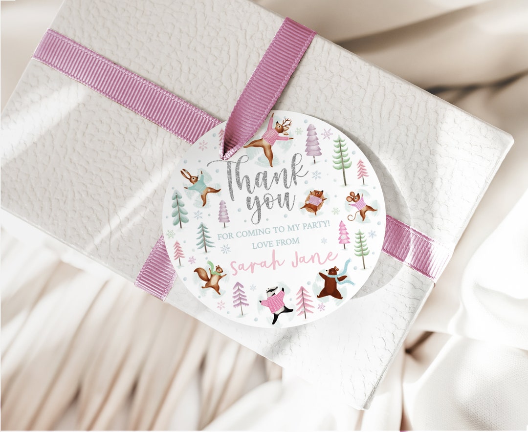 Editable Christmas Winter Wonderland Favor Tags, Holiday Gift Tags ...