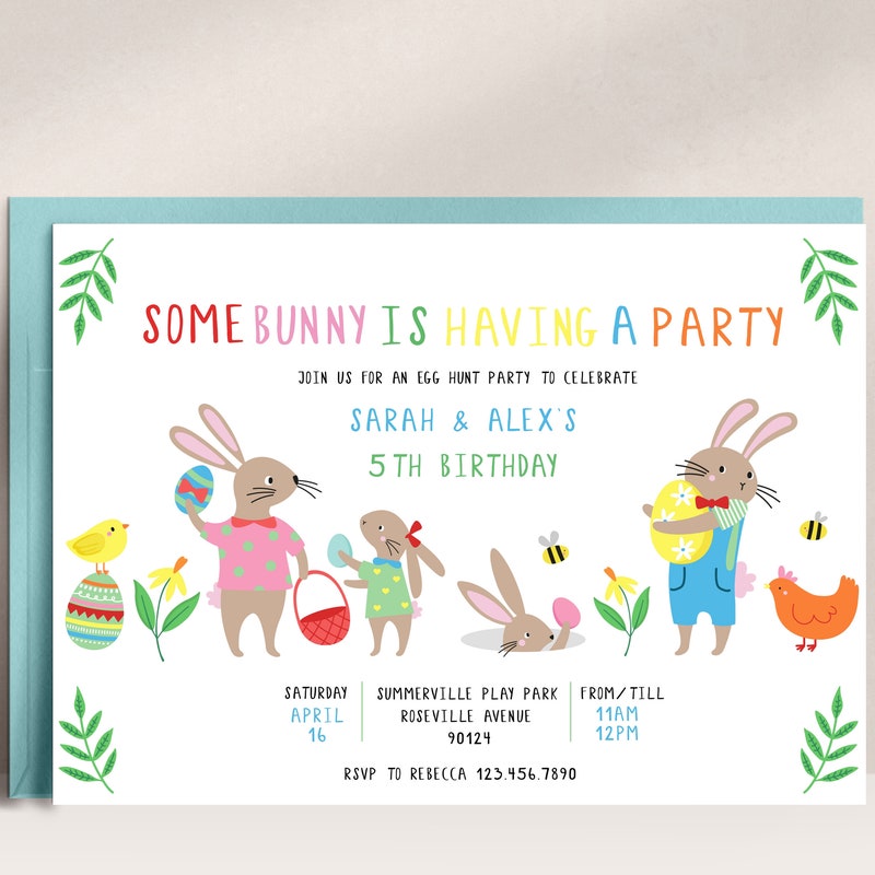 Easter Bunny Invite - Etsy