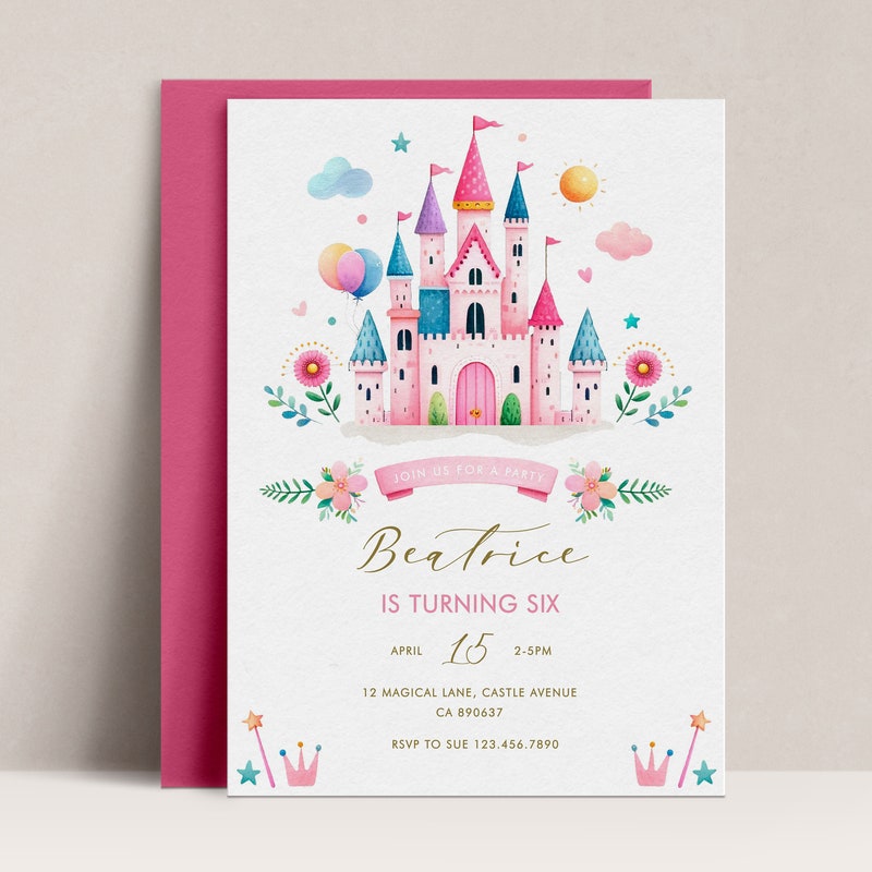 Castle Invitation - Etsy