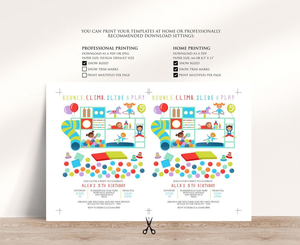 Jungle Gym Birthday Invitation Soft Play Invitation Bounce - Etsy