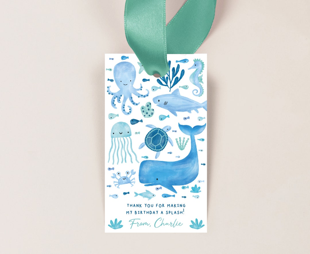 Under the Sea Party Gift Tag, Under the Sea Favor Tags, Under the Sea ...