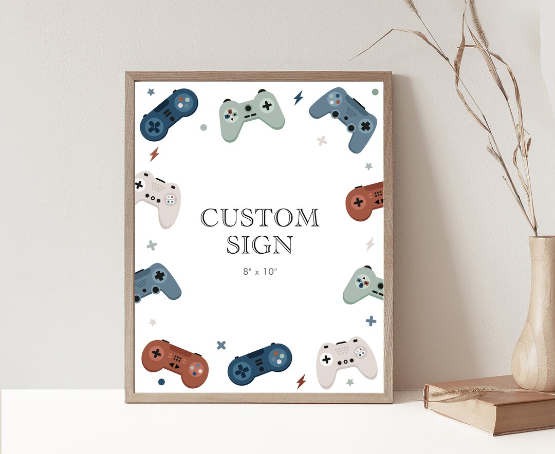 Video Game Birthday Party Sign Gamer Party Favor Sign Video Game Party ...