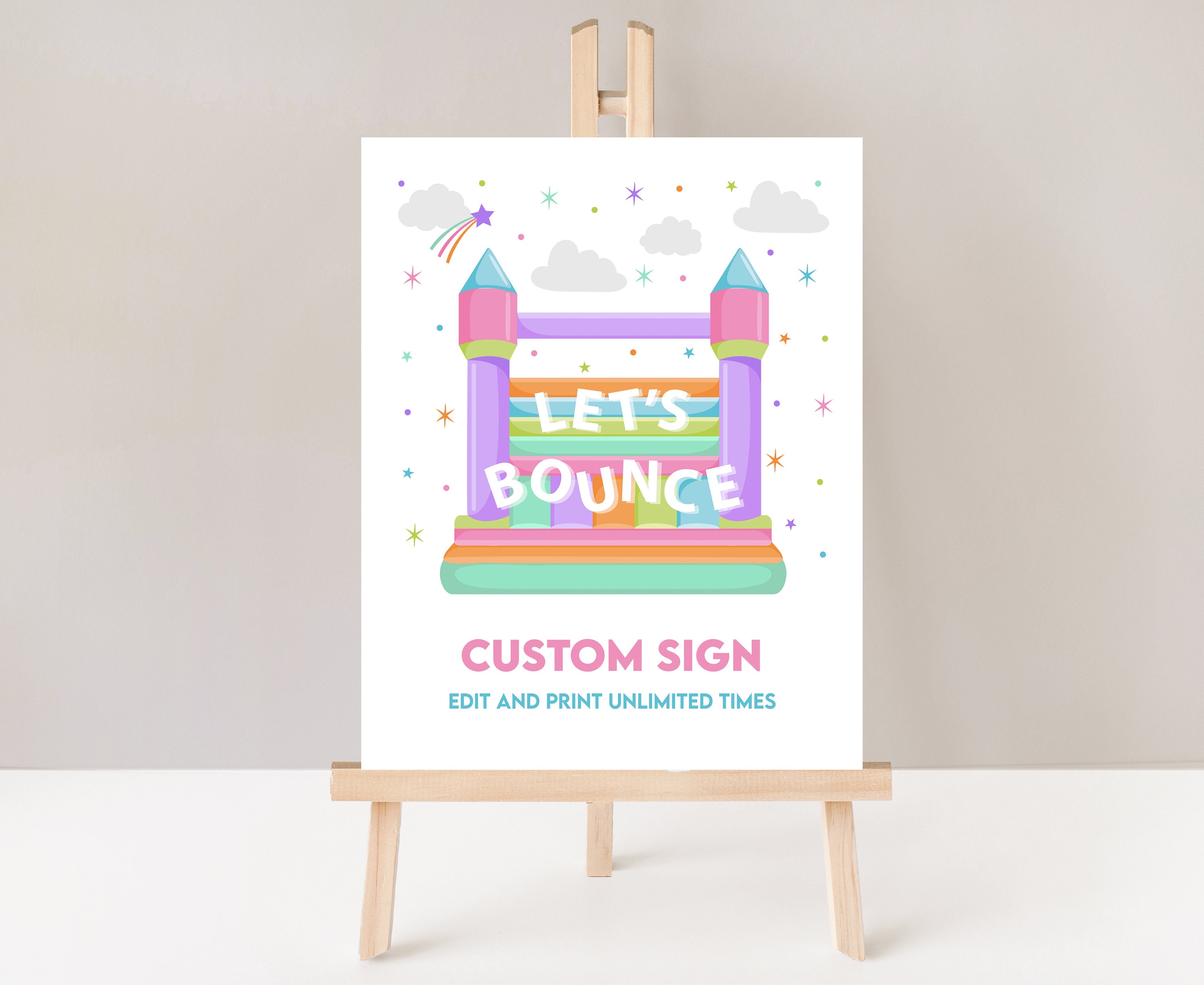 Bounce House Birthday Sign, Printable Party Decor (8x10) - Etsy