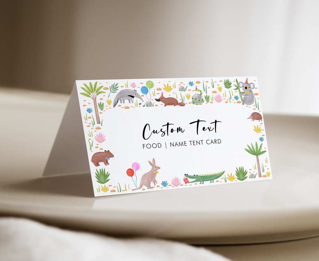 Australian Animals Party Tent Cards, Printable Food Labels (D21) - Etsy
